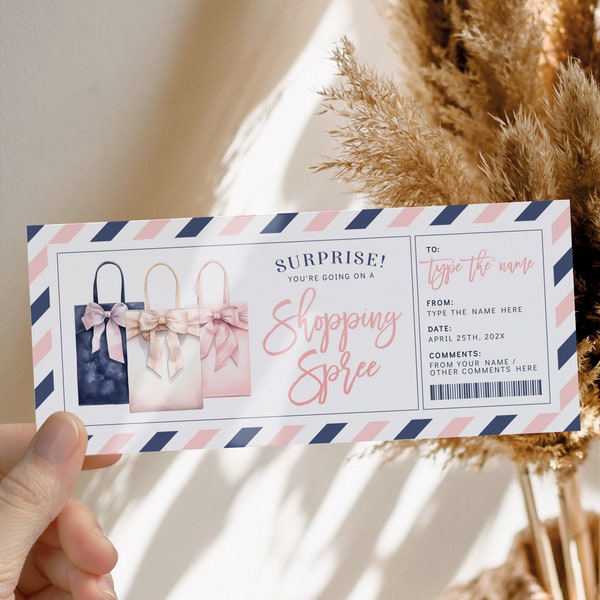 Printable Shopping Spree Gift Certificate - 60+ Gift Ideas for 2024