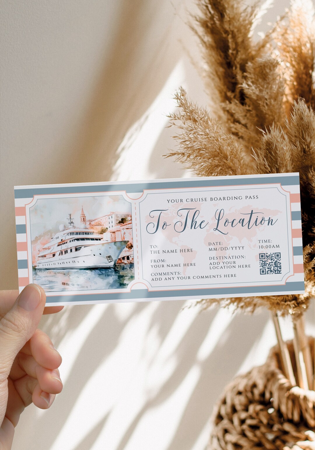 Fake on Cruise Ship Ticket, Surprise Trip Vacation Gift Voucher, Cruise ...