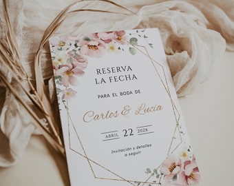 Modern Minimal Save the Date Spanish Moderno Mínimo Reserva La Fecha ...