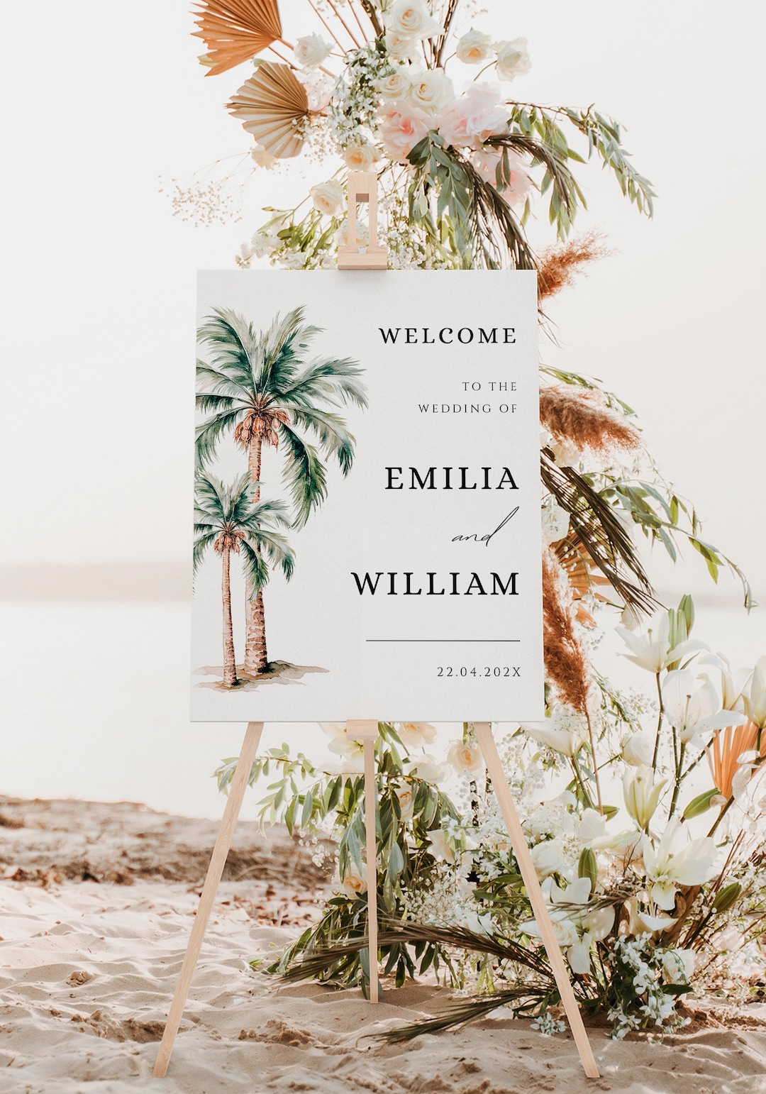 Palm Trees Wedding Welcome Sign Printable Tropical Welcome - Etsy