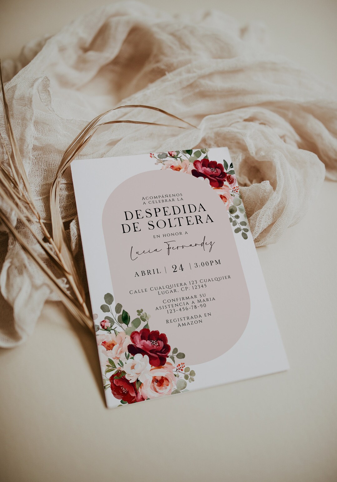 Spanish Bridal Shower Invitation Template, Invitación De Despedida De ...