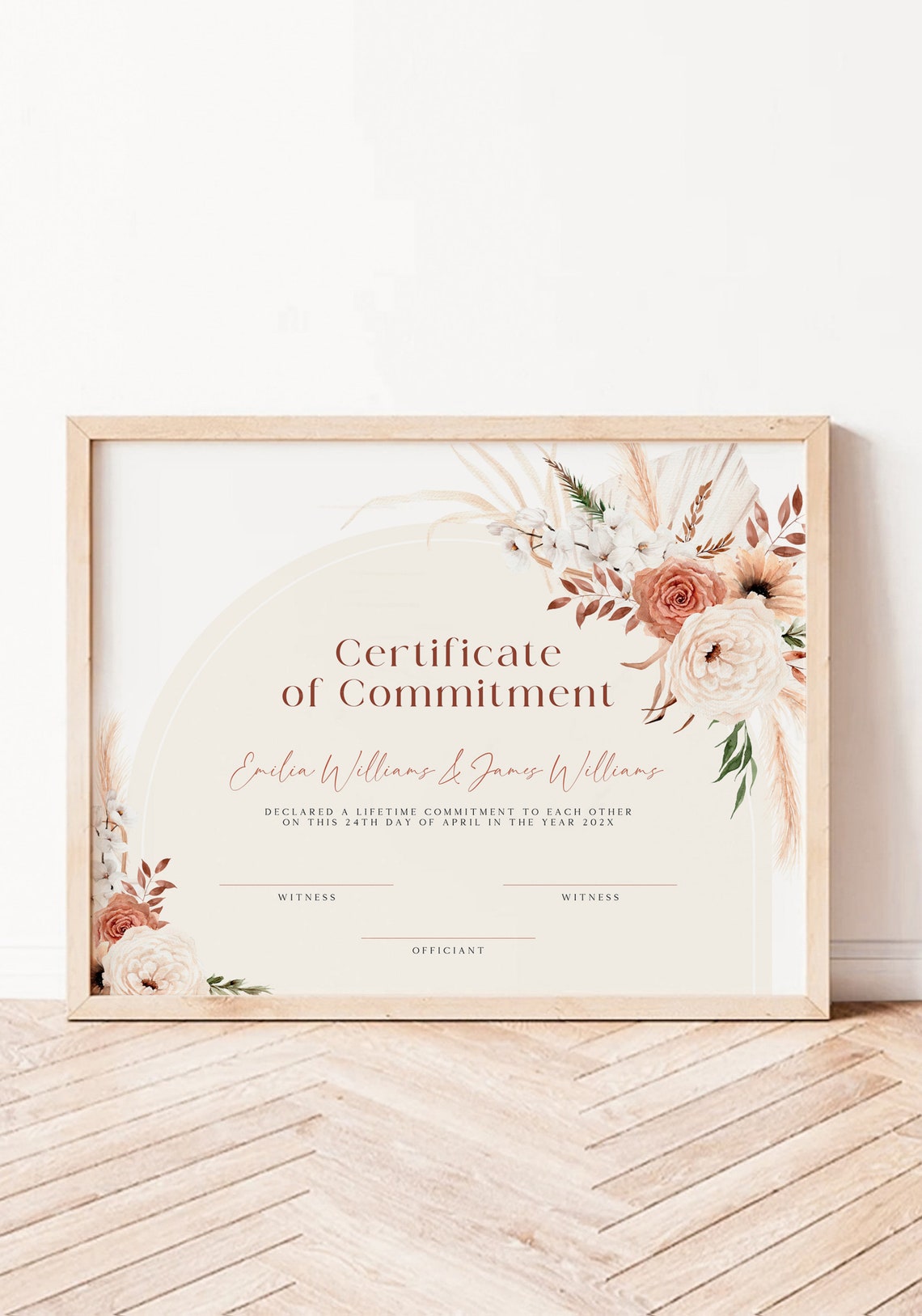 Certificate of Commitment Template, Commitment Ceremony Certificate ...