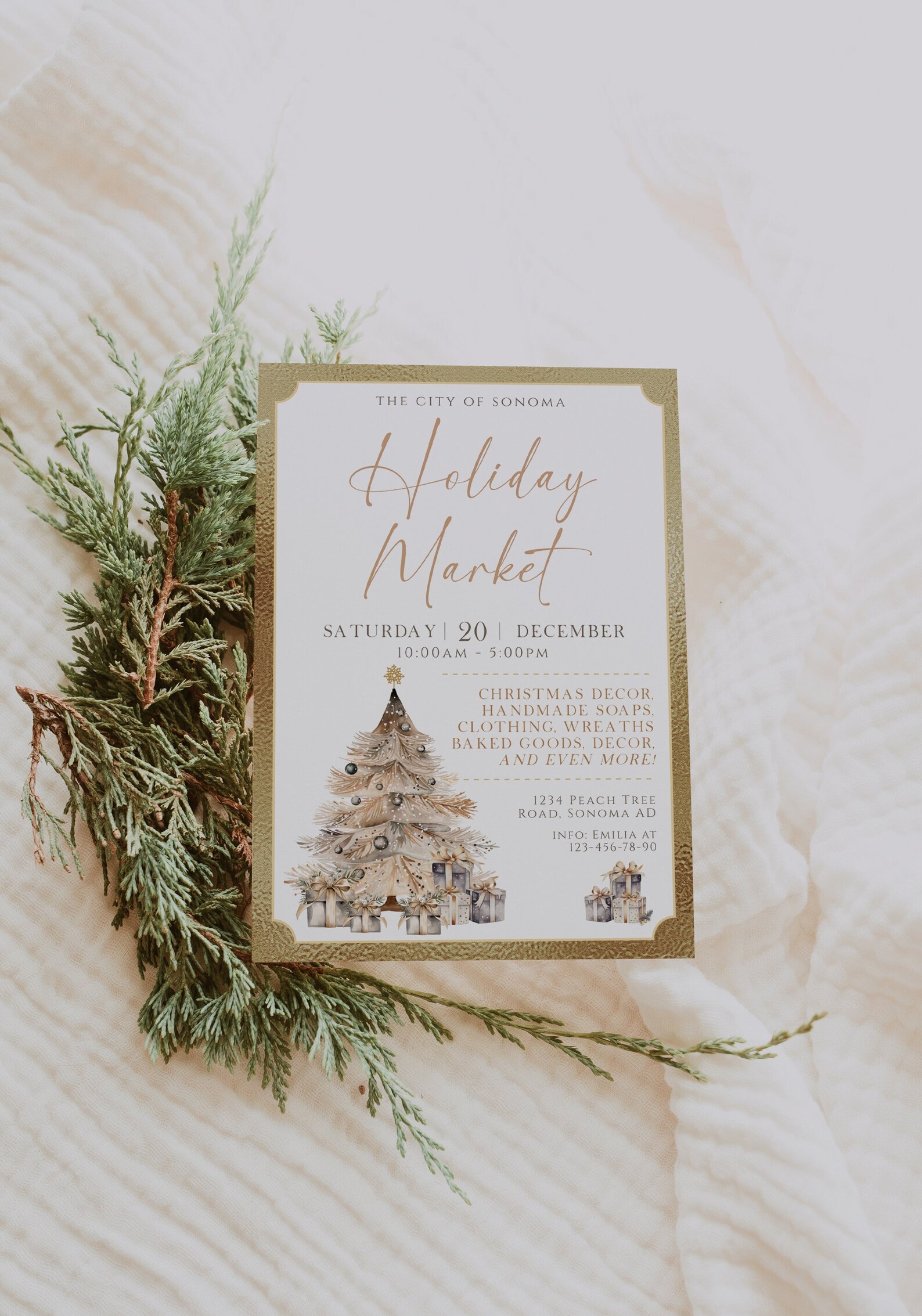 Christmas Event Flyer Template, Modern Holiday Market Flyer, Christmas ...
