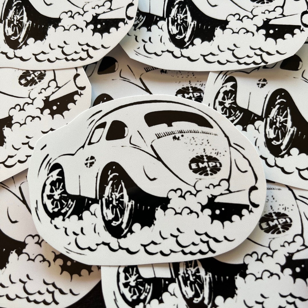 VW Bug Hot Rod Beetle Car Retro Vinyl Sticker Euro Air Cooled - Etsy