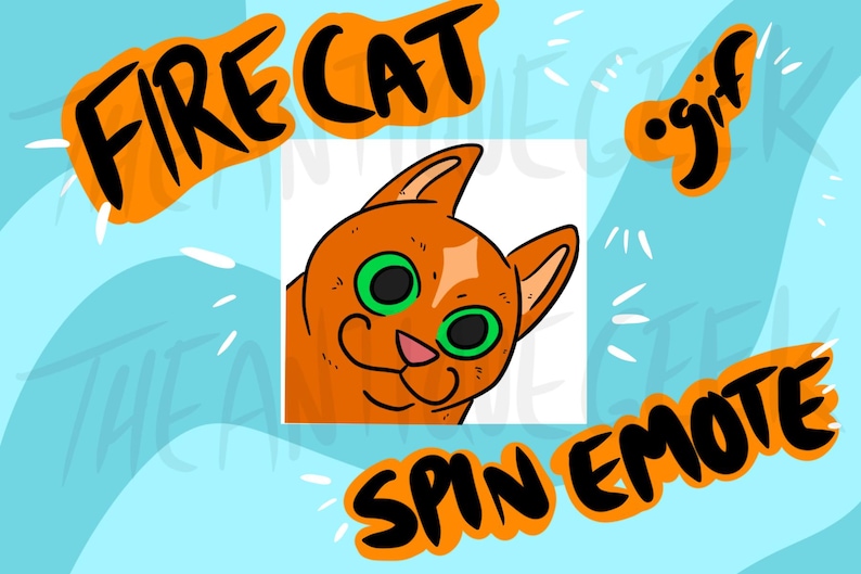 Fire Cat Spin Animated Emote | Twitch Discord Streaming | Orange Cat ...