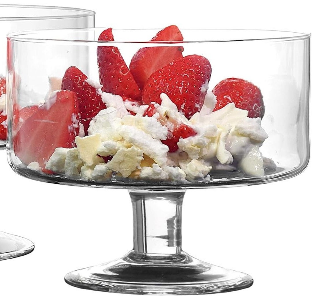 Clear Glass Bowl Footed for Trifle, Dessert, Fruit and Puddings H14cm 5 ...