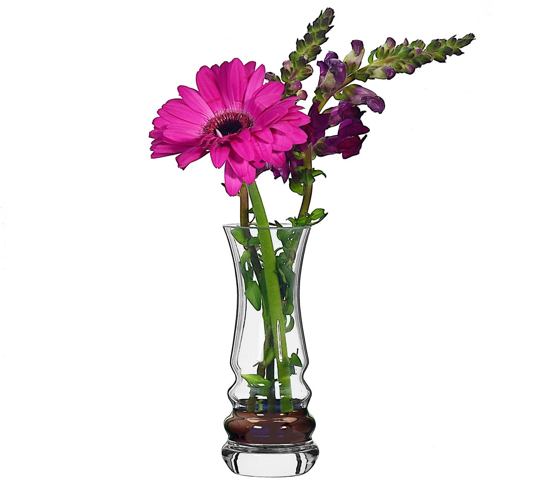 Glass Single Stem Vase: Hand-painted Copper Gold Detail - Etsy