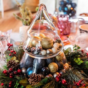 Clear Glass Christmas Tree Jar With Lid H25cm 9.84 Inches Decorative ...