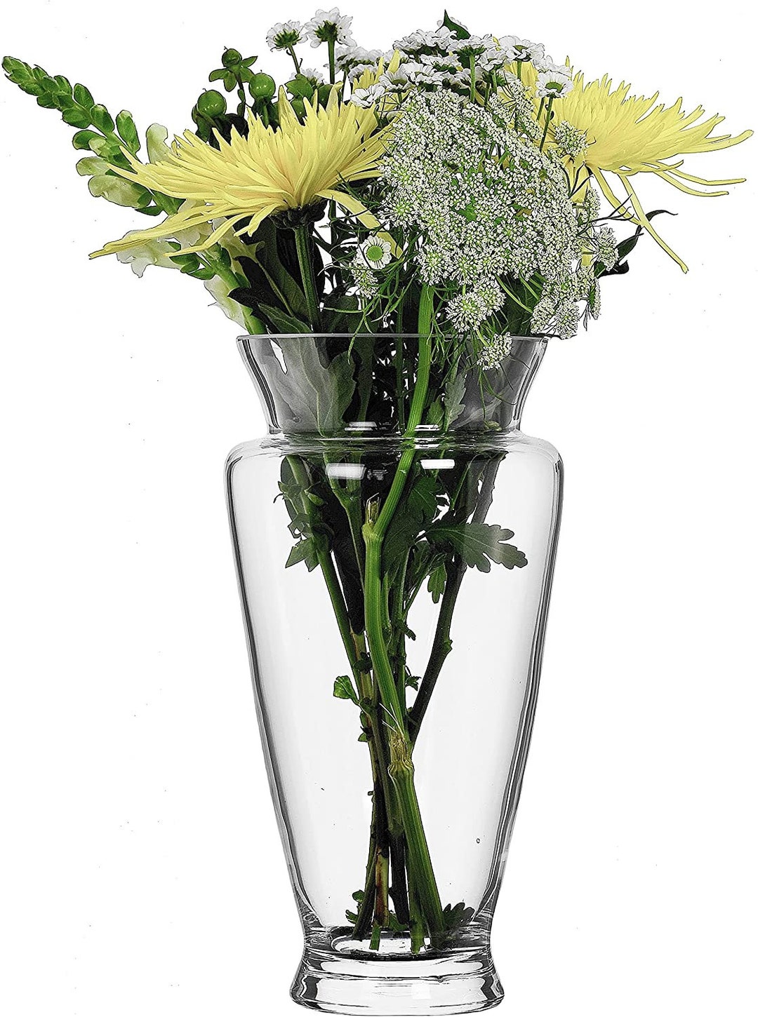 Glass Wide Large Table Flower Vase H28cm, 11.02 Inches 3L Housewarming ...