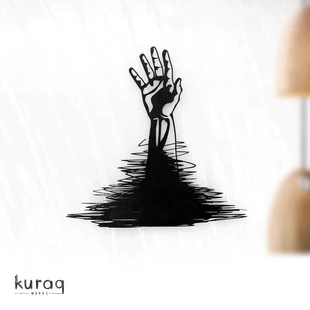 Reaching Hand Metal Wall Sign Abstract Home Decor, Partial Hand ...