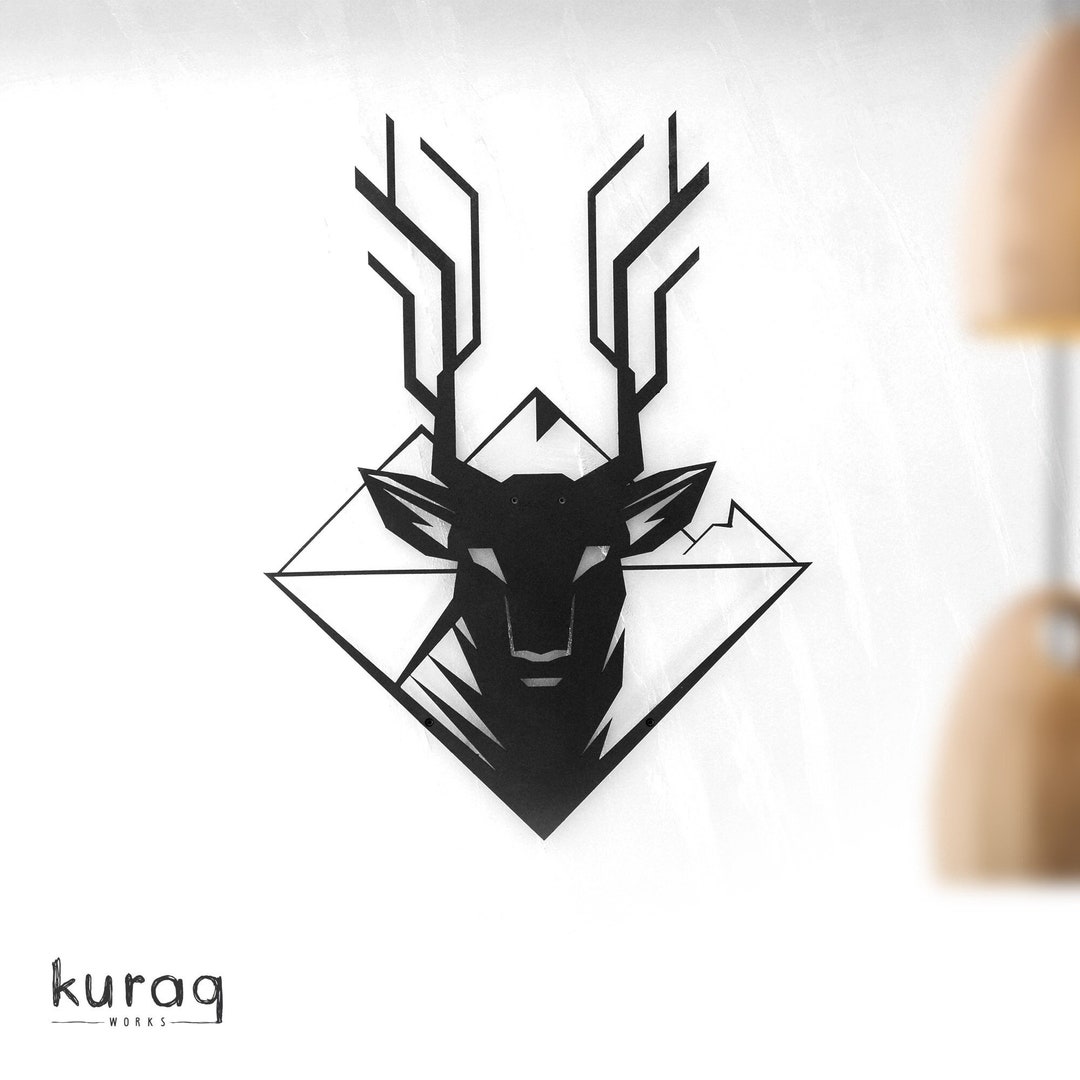 Unique Antlered Deer Head Metal Wall Decor. Gift for Hunters. Unique ...