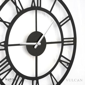 Roman Numeral 27.5 Inch Black Metal Silent Wall Clock Large - Etsy