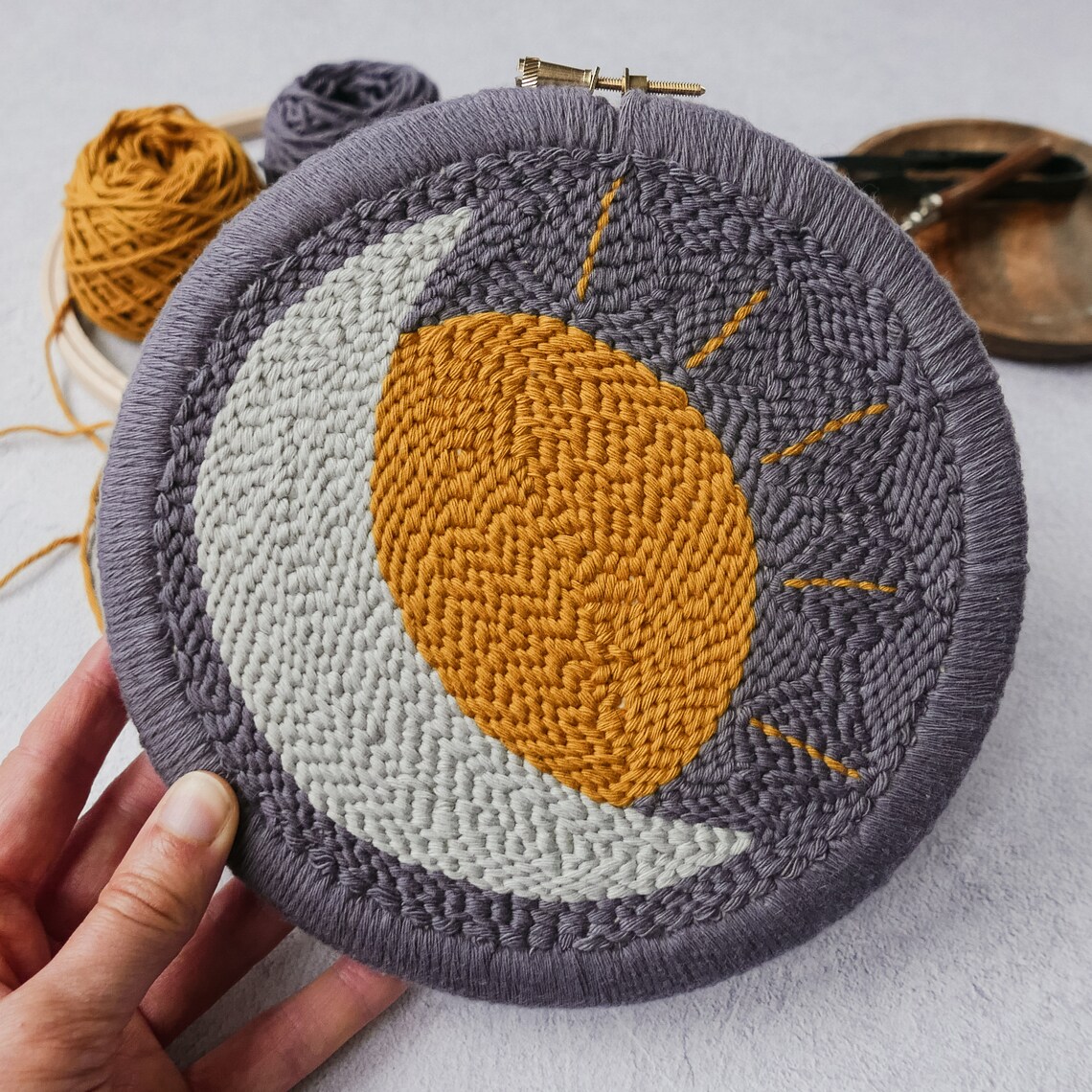 PDF Punch Needle Pattern for Beginners Celestial Sun and - Etsy