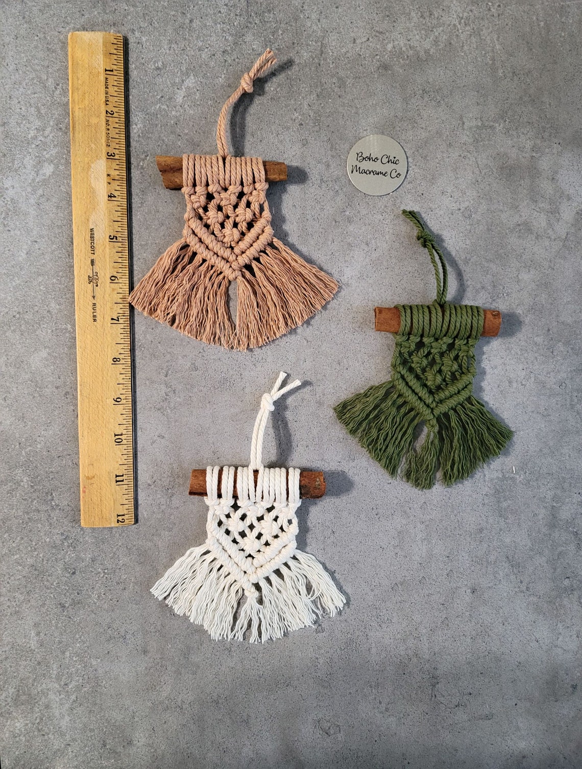 Macrame Ornament Mini Macrame Christmas Ornaments Christmas - Etsy