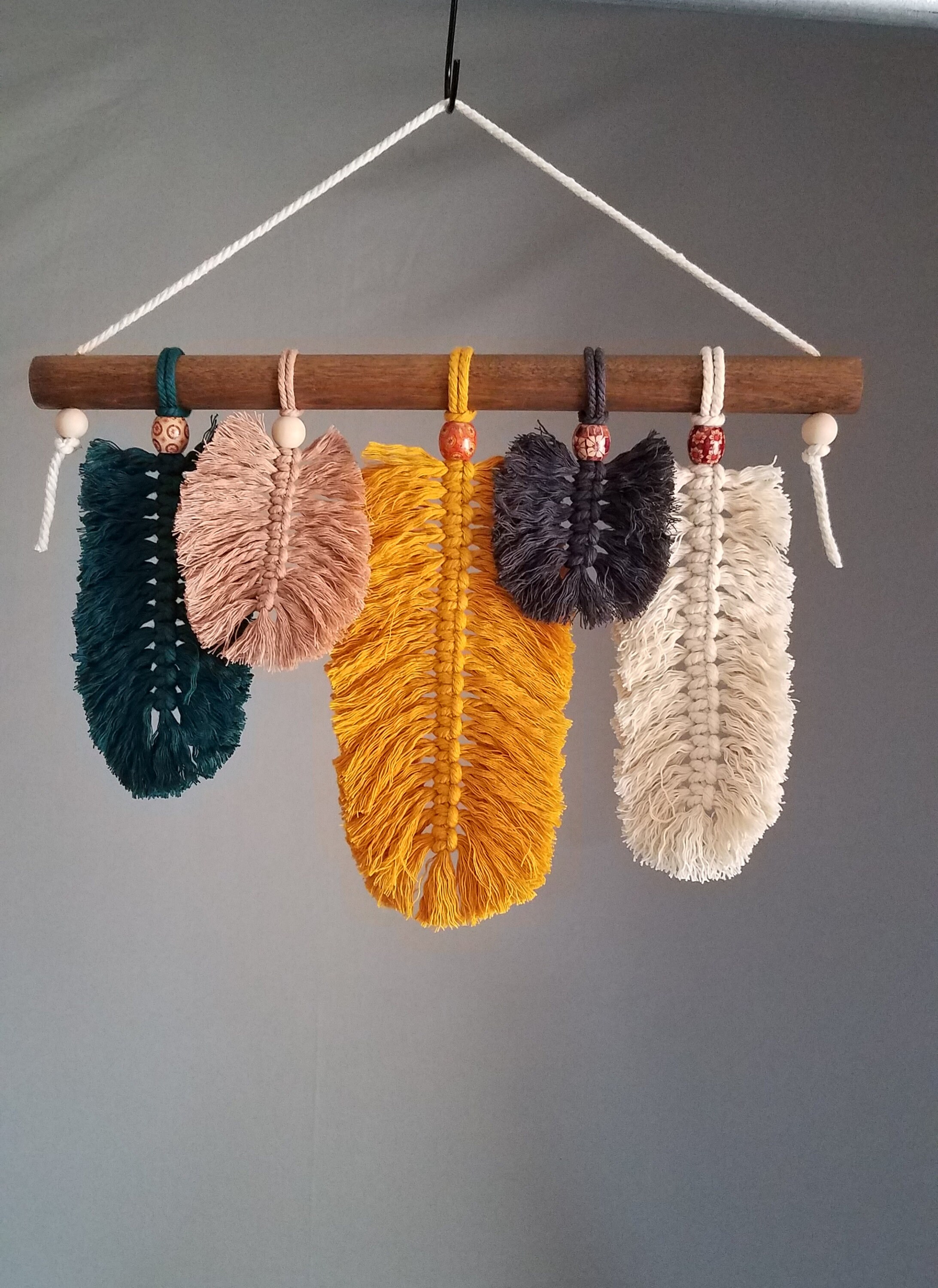 Feather Macrame Wall Hanging Feather Macrame Made to Order | Etsy