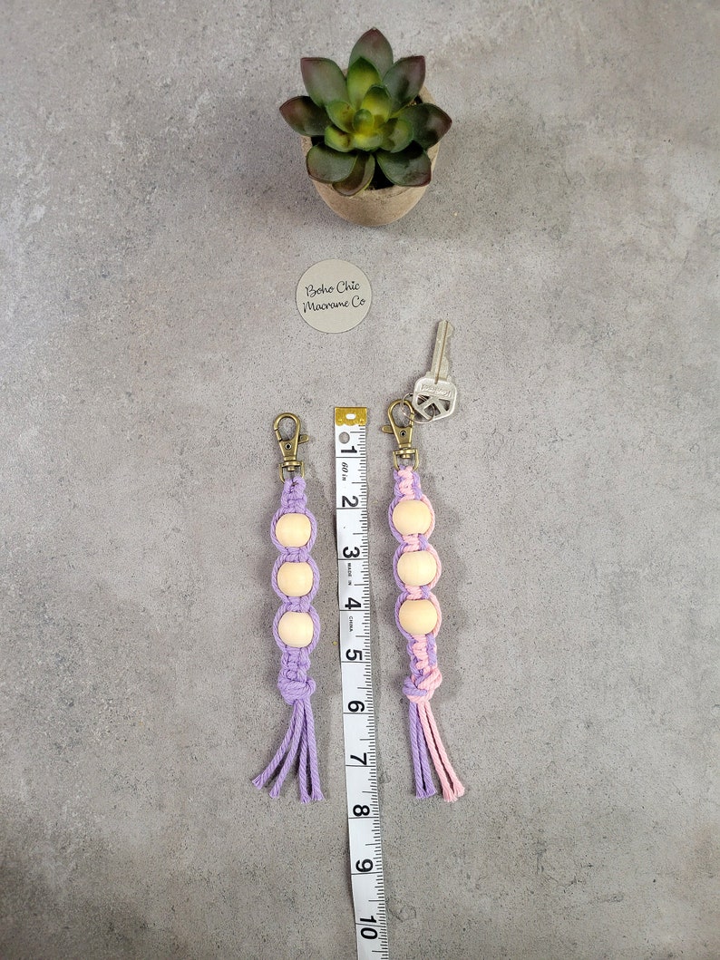 Macrame Key Chains Boho Key Chains Purse Charm Backpack - Etsy
