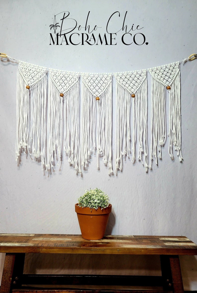 Macrame Banner Large Macrame Wall Hanging Boho Home Boho - Etsy