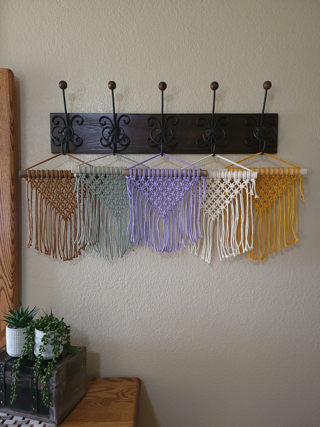 Small Macrame Wall Hanging, 12 X 15 Macrame Wall Hanging, Boho Macrame ...