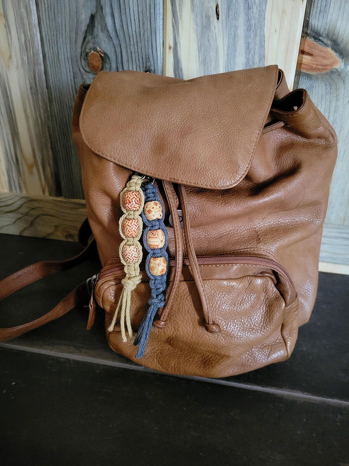 Macrame Key Chains Boho Key Chains Purse Charm Backpack - Etsy