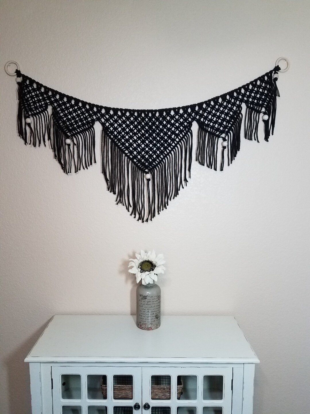 Large Macrame Banner, Made to Order Macrame Banner, Macrame Wall Banner ...