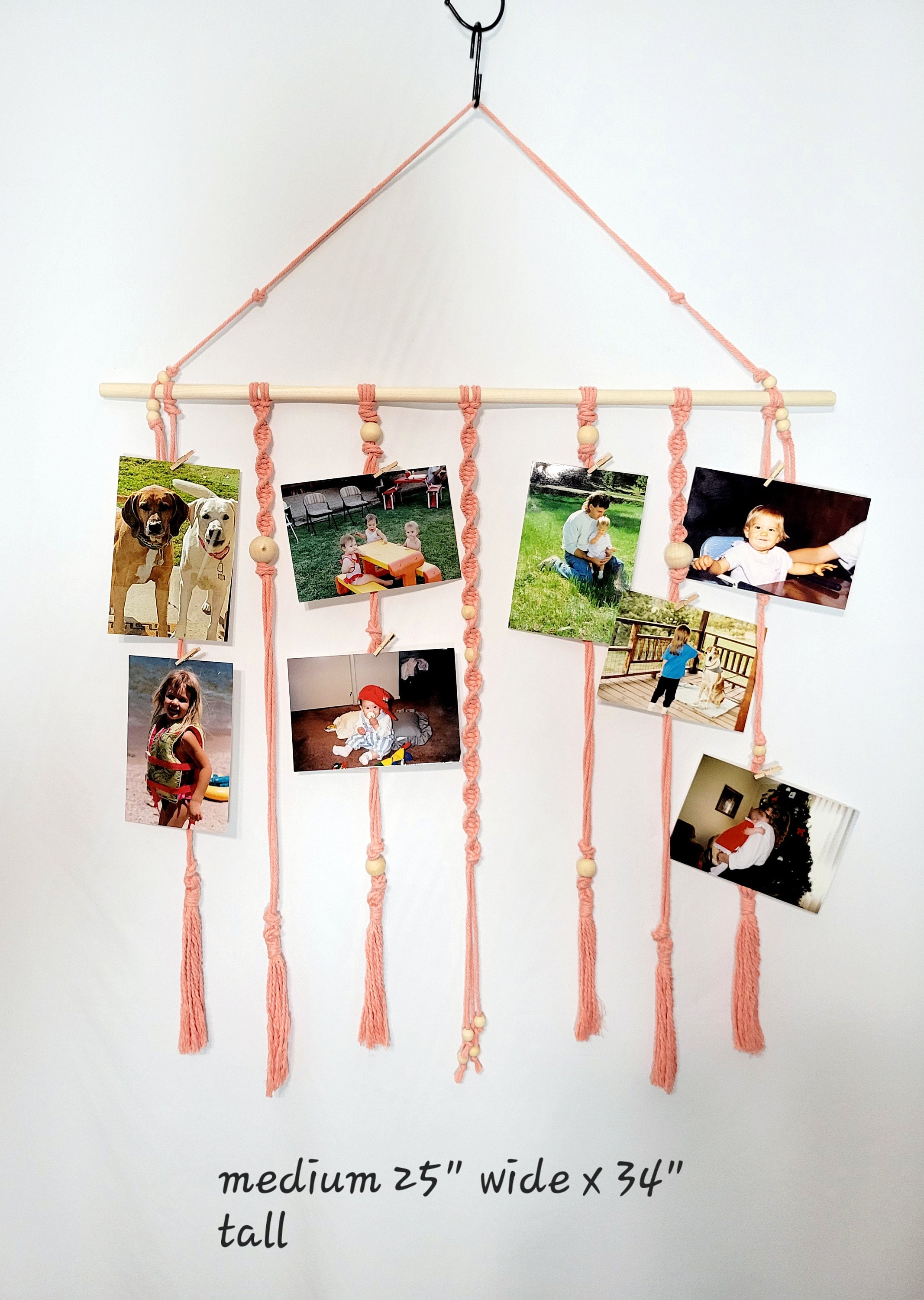 Macrame Photo Hanger, Macrame Photo Display Wall Hanging, Boho Decor ...