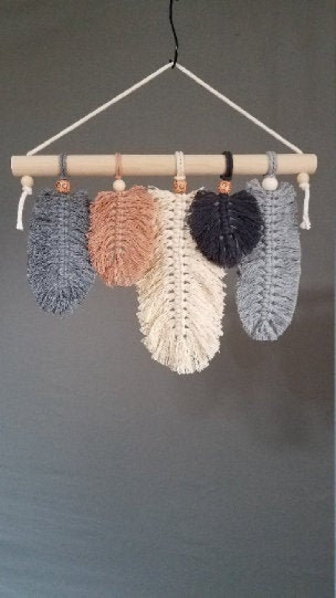 Feather Macrame Wall Hanging Feather Macrame Made to Order | Etsy