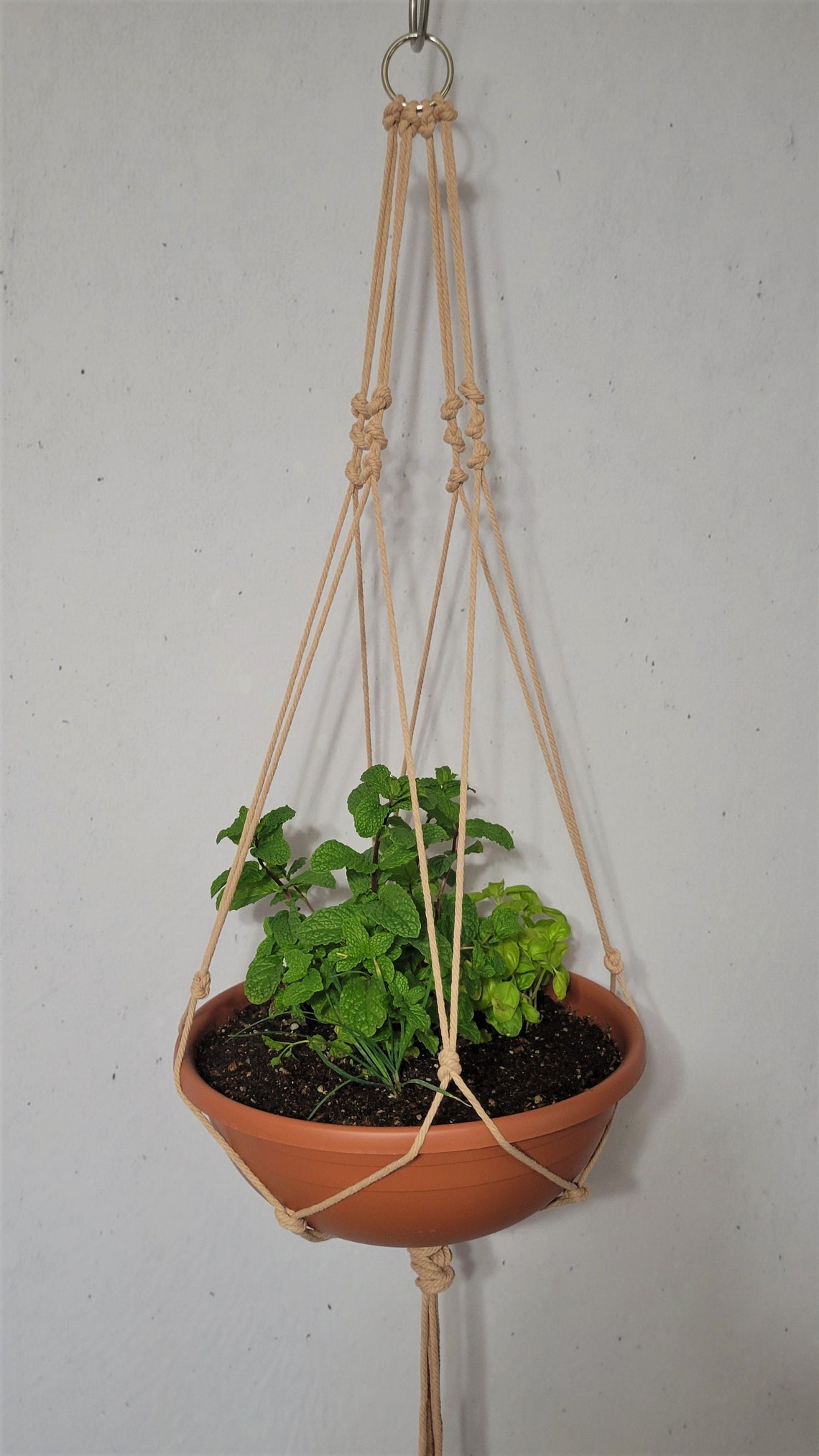 Outdoor Macrame Plant Hanger Simple Boho Patio Plant Hanger - Etsy