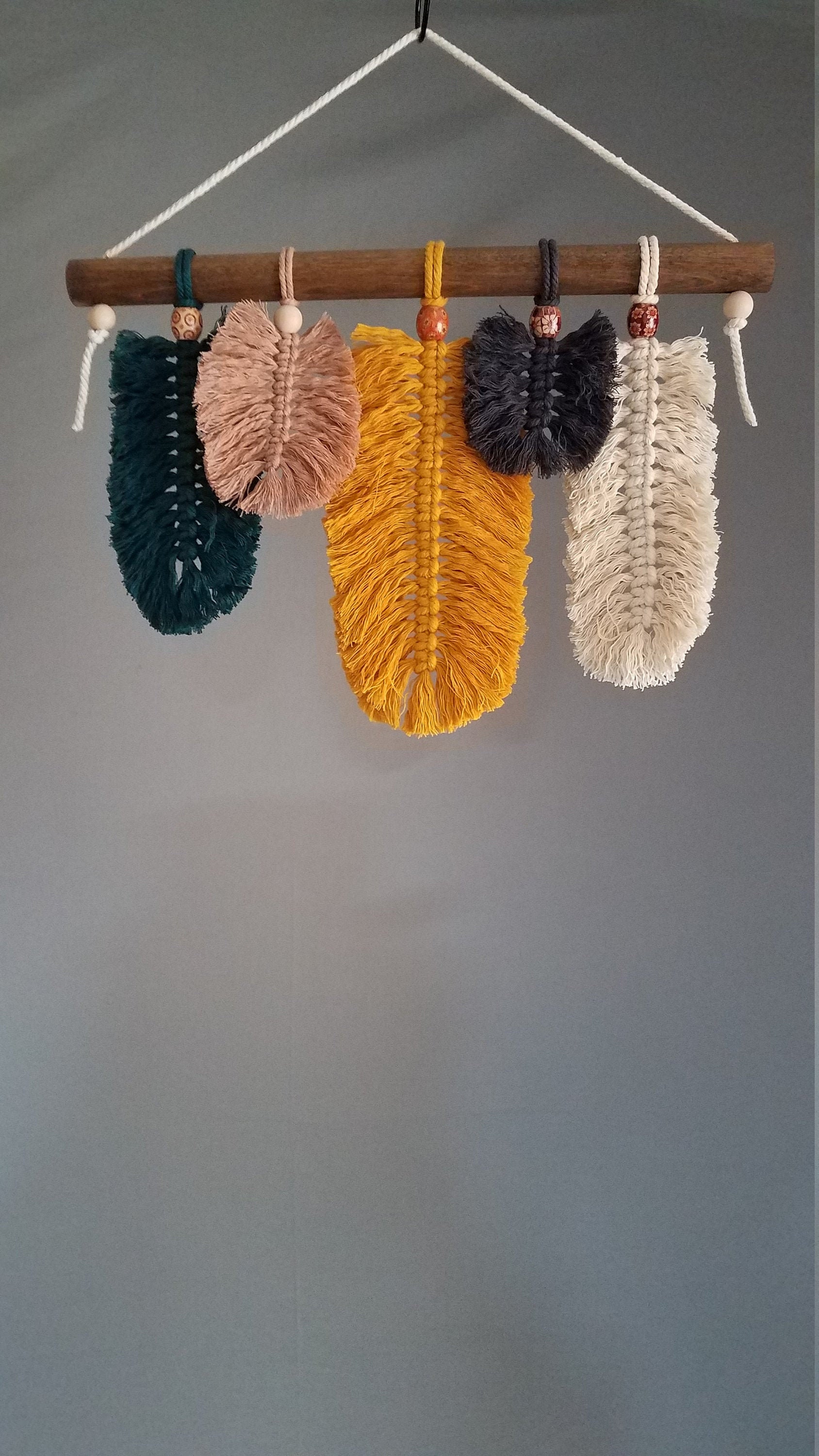 Feather Macrame Wall Hanging Feather Macrame Made to Order | Etsy