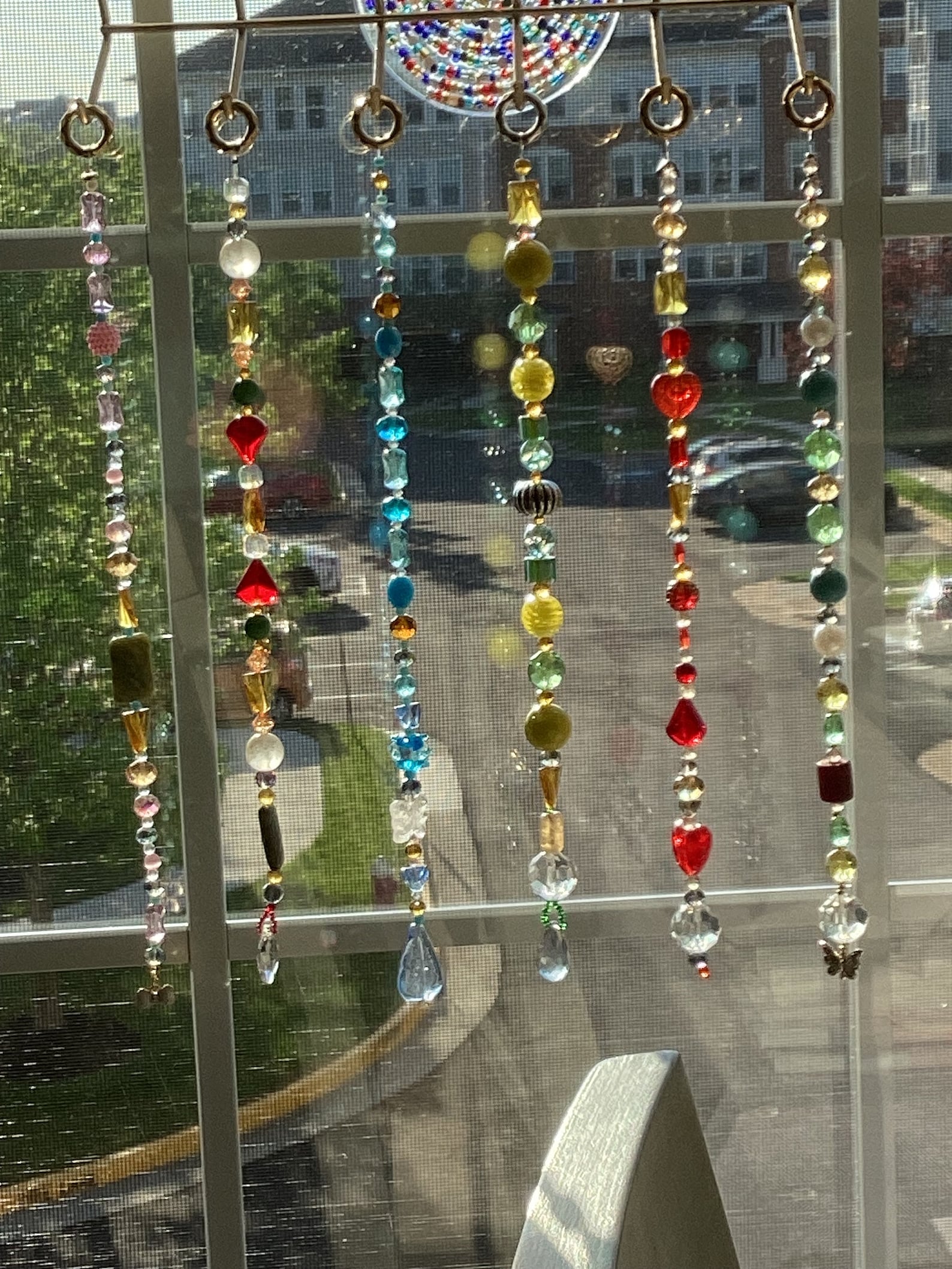 Beaded Suncatcher: Multi-colored Glass Crystals, Window Valance - Etsy