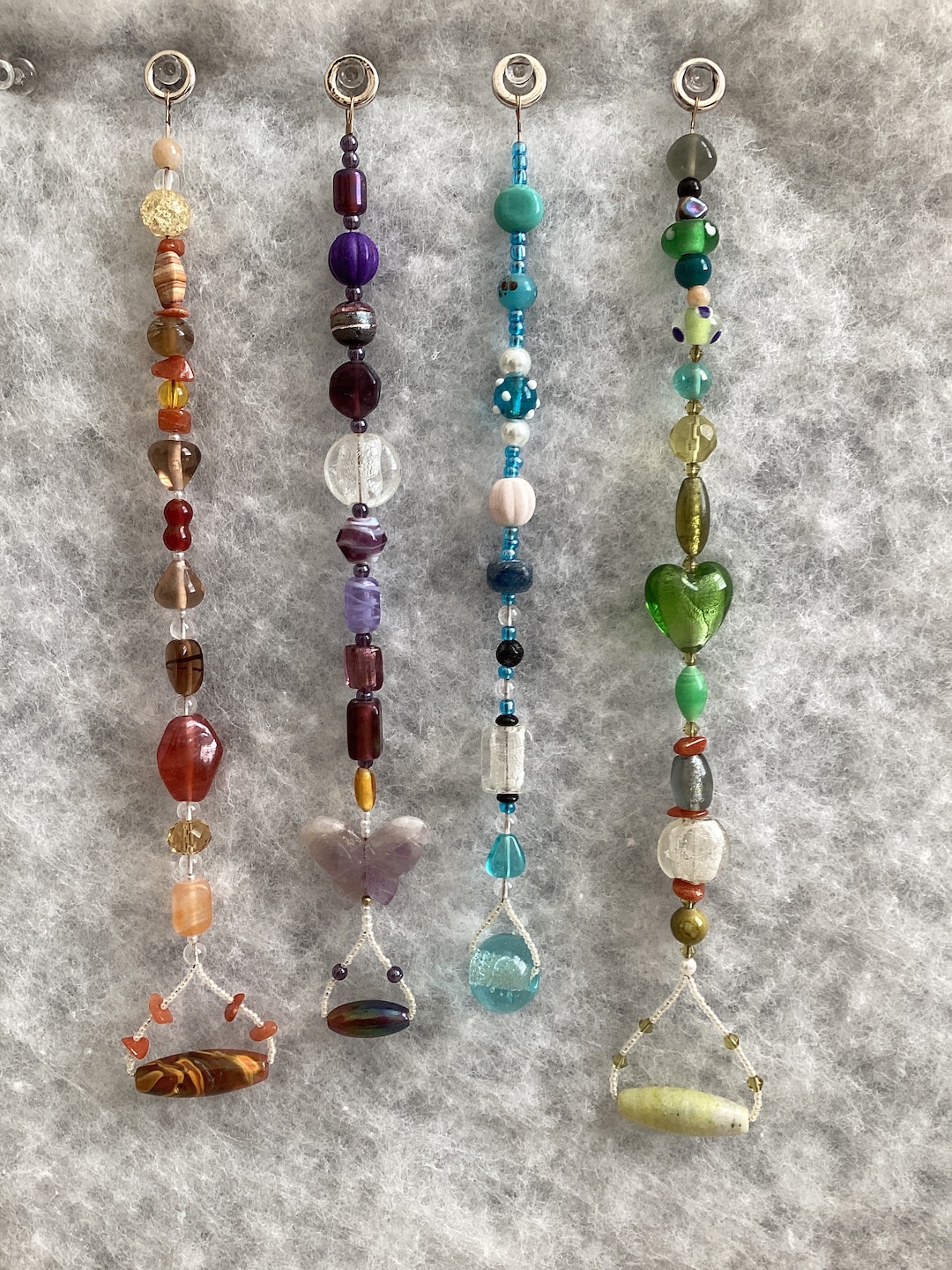 Beaded Suncatcher Set: Colorful Window Charms With Lampworked Glass - Etsy