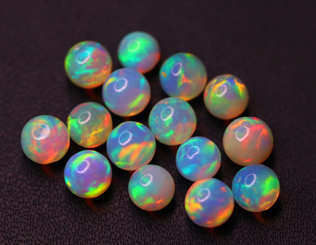 4-6 Mm Opal Balls Natural Ethiopia Opal Undrilled Sphere Beads Multi ...