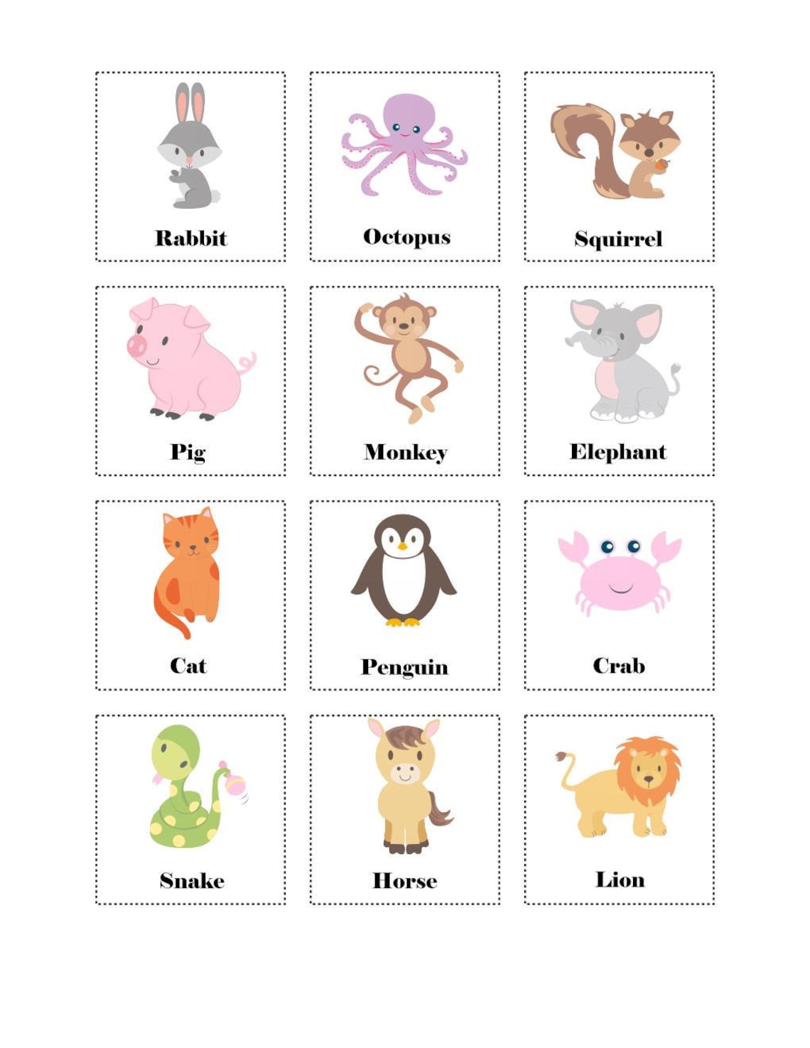 Animal Charades Game for Kids Dramatic Play Printable | Etsy