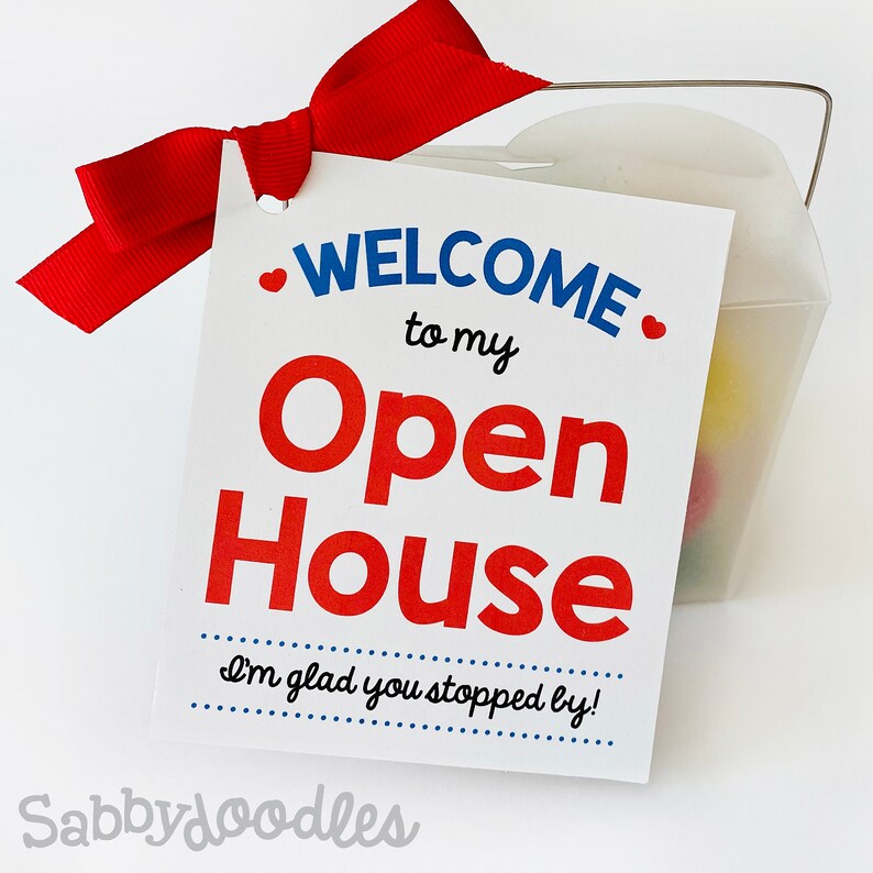 DIGITAL DOWNLOAD, Welcome to My Open House Tag, 6 Tags per Sheet, Red ...