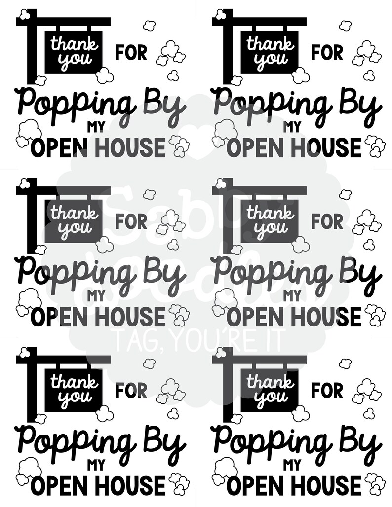 EDITABLE DIGITAL DOWNLOAD, 6 Tags/sheet, Thanks for Popping by My Open ...