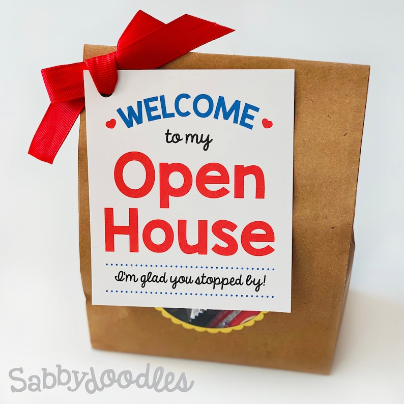 DIGITAL DOWNLOAD, Welcome to My Open House Tag, 6 Tags per Sheet, Red ...