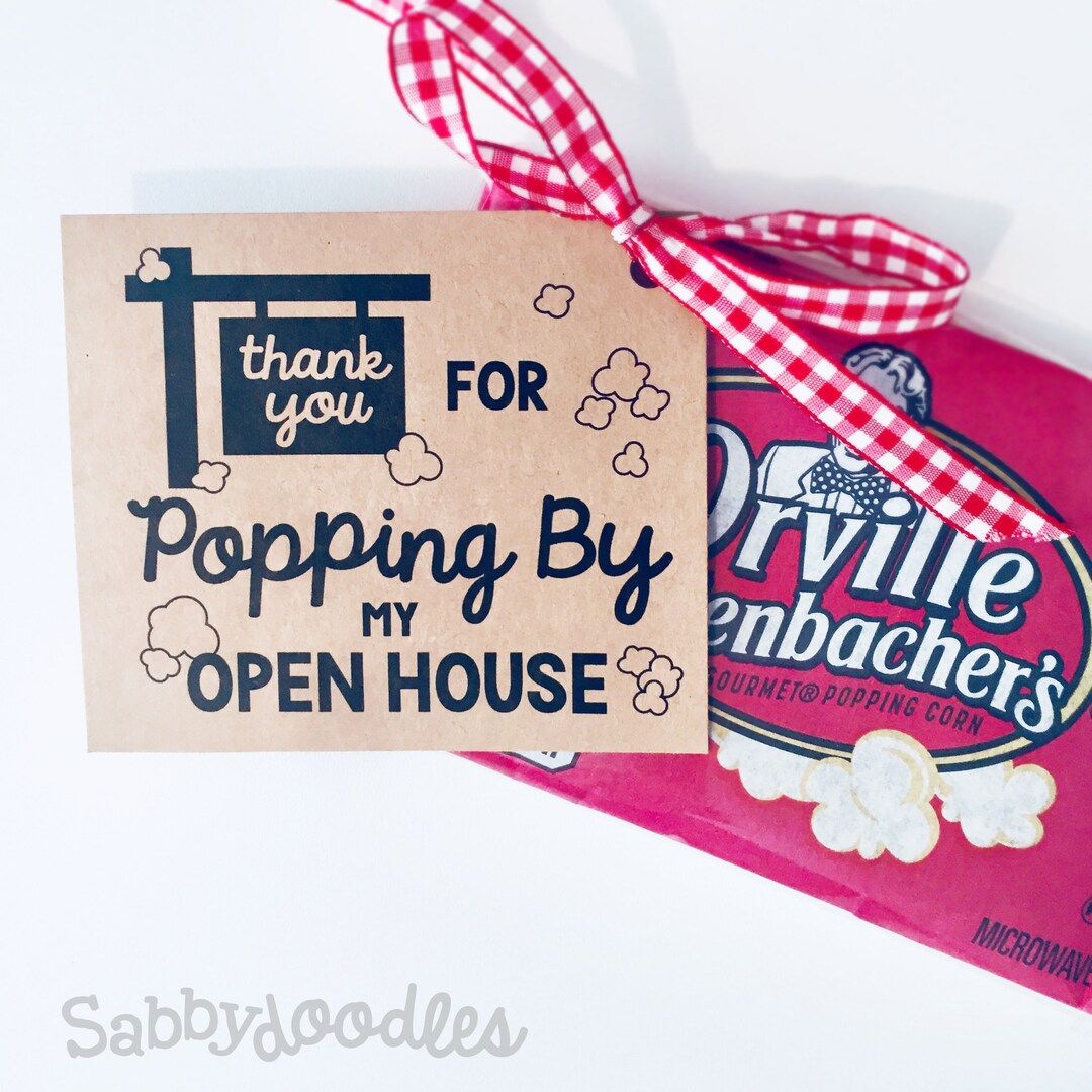 DIGITAL DOWNLOAD, 6 Tags per Sheet, Thanks for Popping by My Open House ...