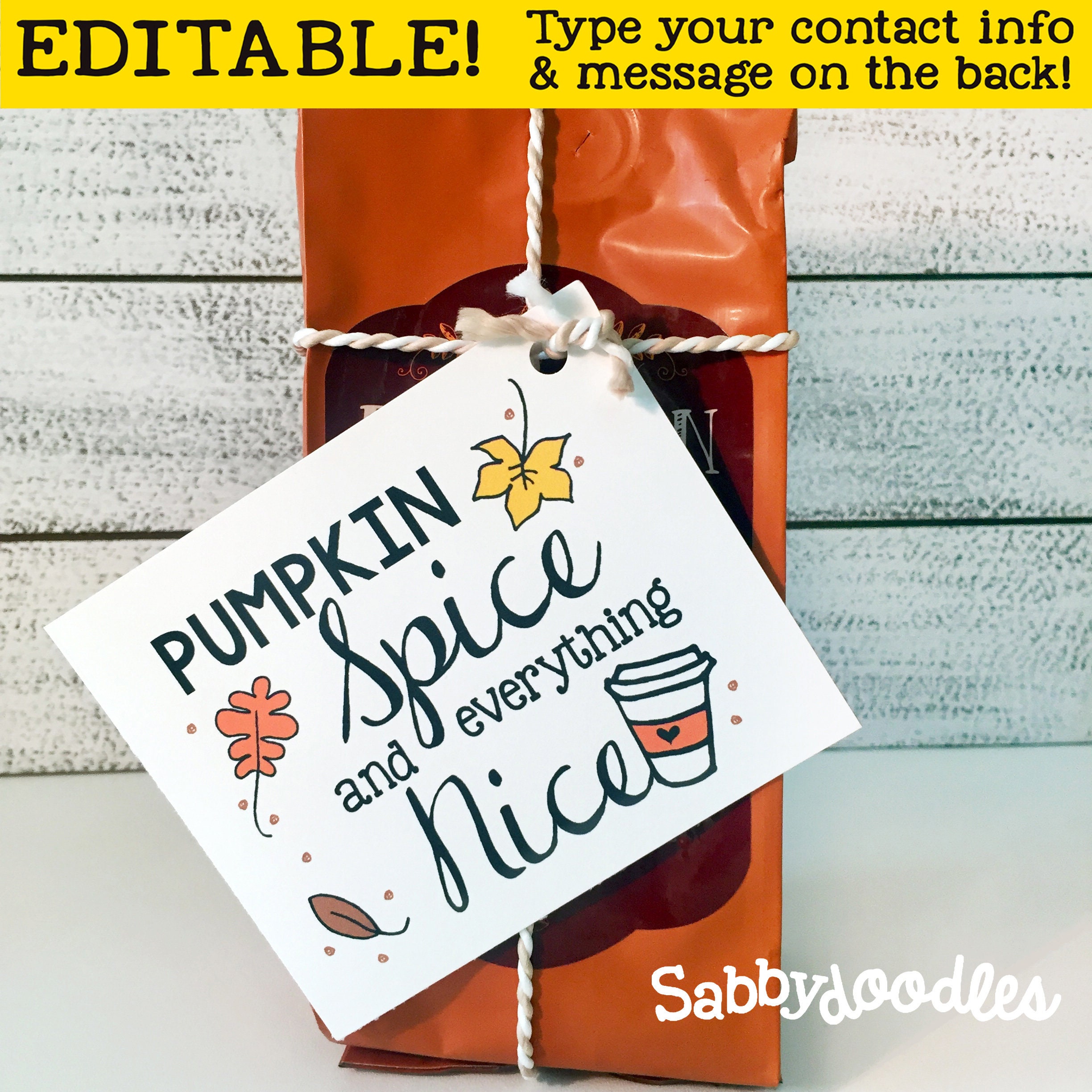 EDITABLE DIGITAL DOWNLOAD Pumpkin Spice and Everything Nice - Etsy