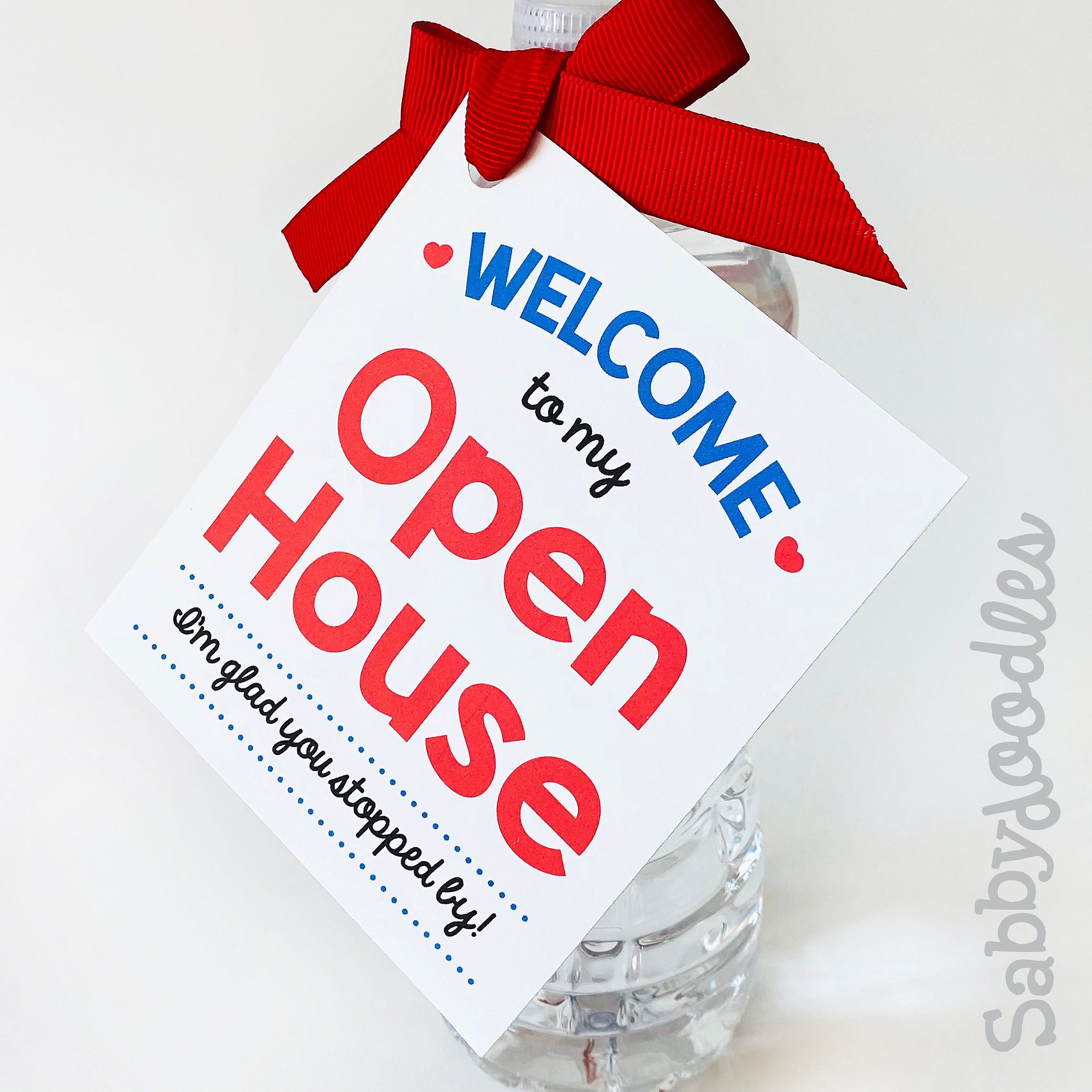 DIGITAL DOWNLOAD, Welcome to My Open House Tag, 6 Tags per Sheet, Red ...