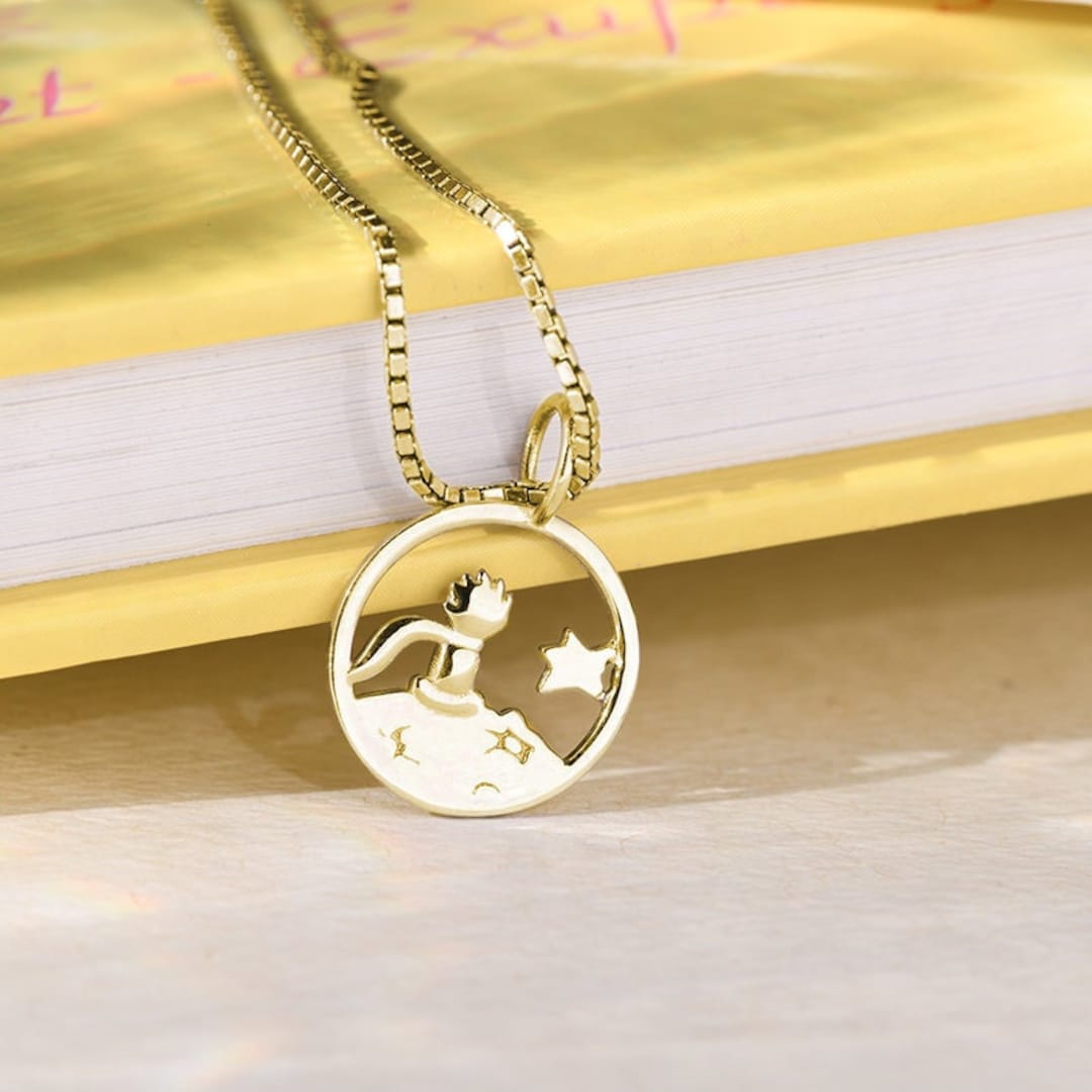 The Little Prince Cut Out 14k or 18k Gold Necklace | Silver Pendant Le ...