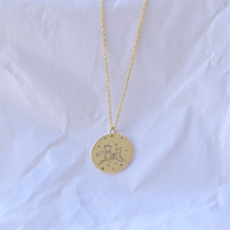 Solid 14k or 18k Gold the Little Prince Necklace | Personalized Silver ...