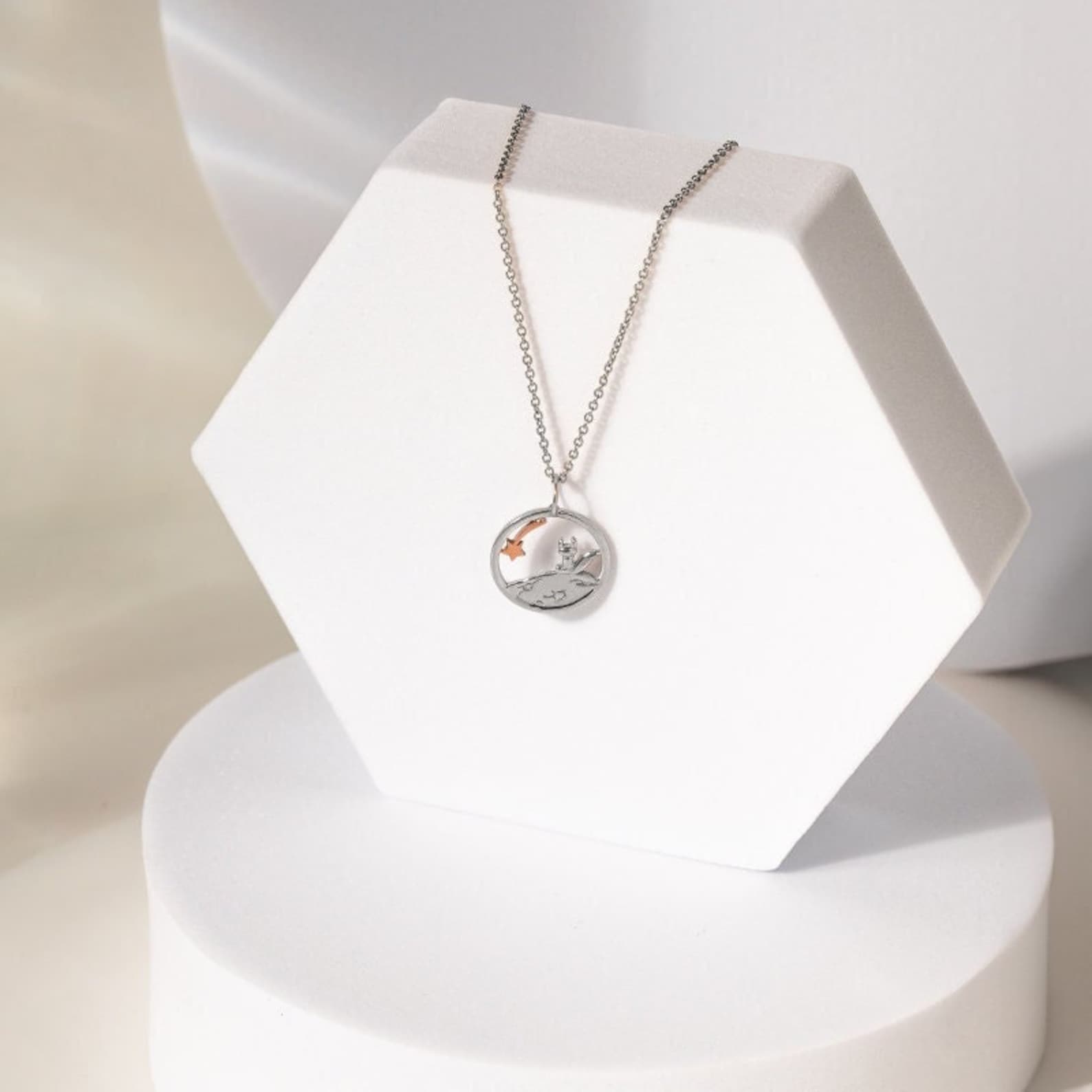 The Little Prince Cut Out 14k or 18k Gold Necklace With Fox | Silver ...
