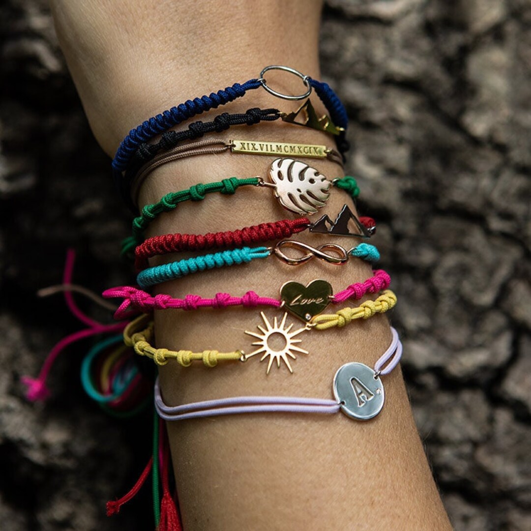 Personalized Barcelet With Eco String Sustainable Jewelry With Silver ...