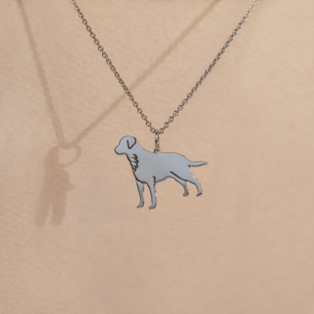Solid Gold Labrador Retriever Necklace With Engraving of Your Choice ...