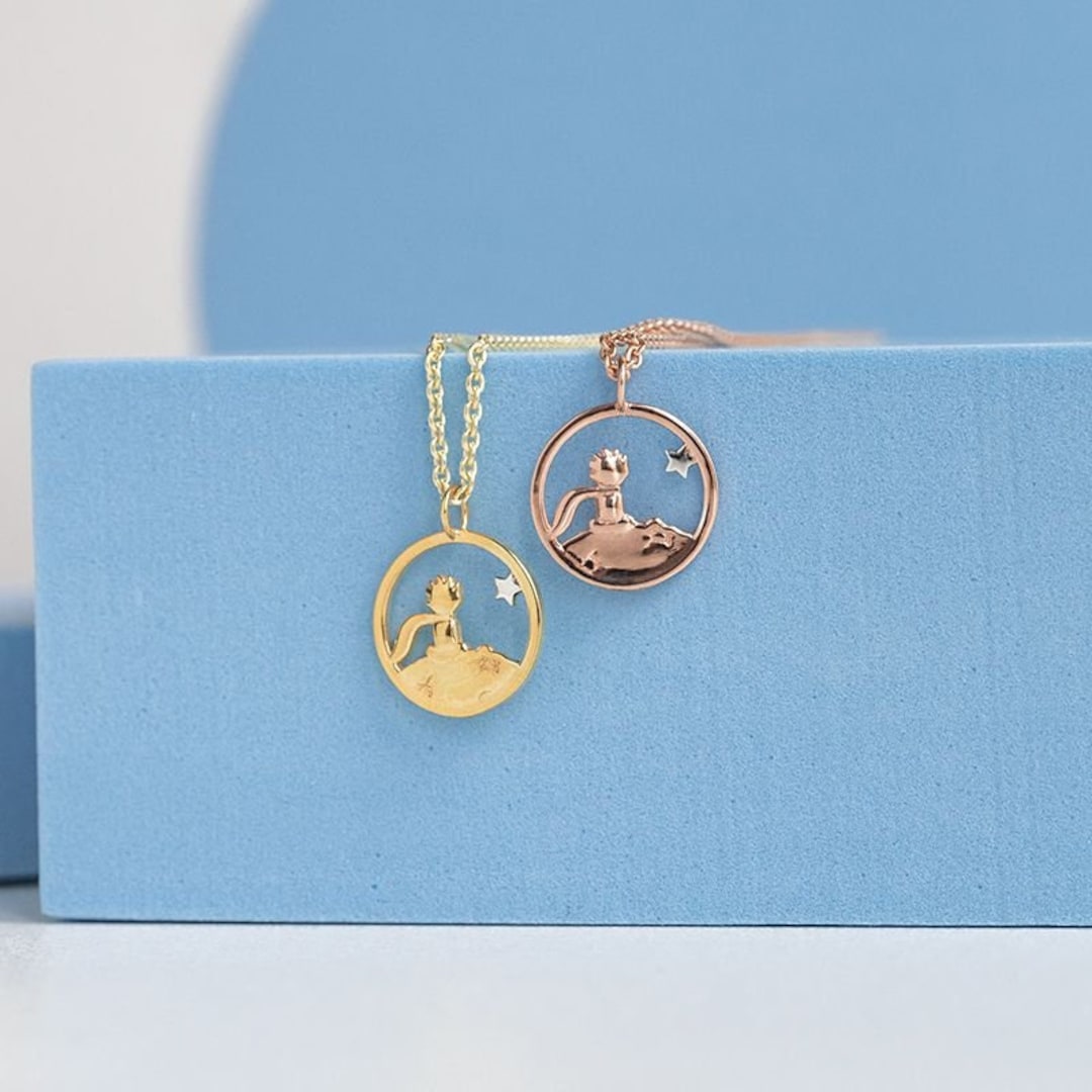 Couple Cut Out Necklaces the Little Prince | 14k or 18k Gold or Silver ...