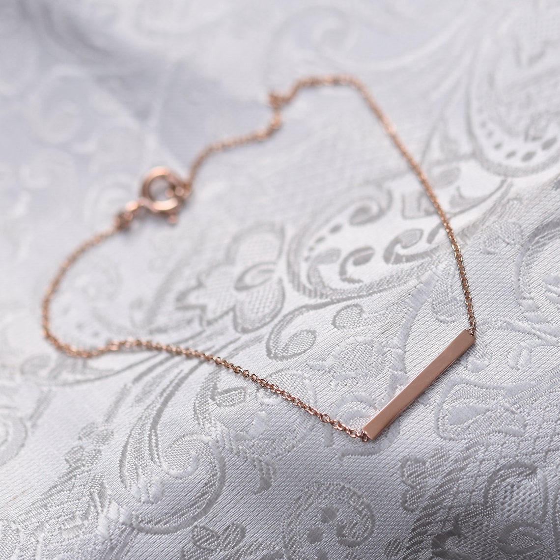 Minimalist Gold Bar Bracelet 14k Gold Bar Bracelet | Etsy