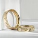 Sea Waves Solid Gold Ring Engraved Wedding Bands Ring With Handmade ...