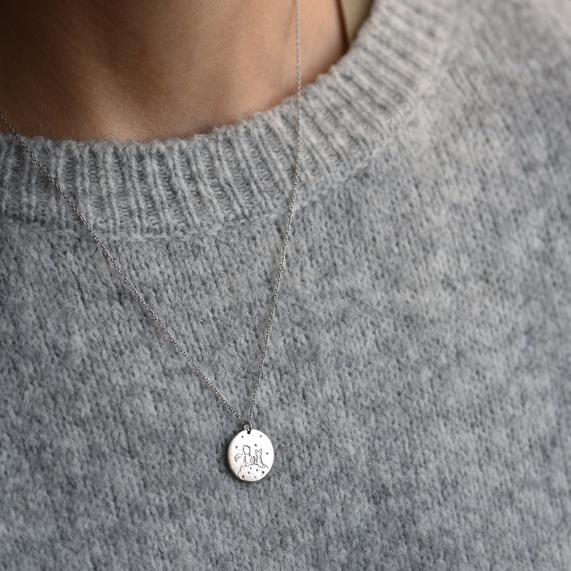 Solid 14k or 18k Gold the Little Prince Necklace | Personalized Silver ...