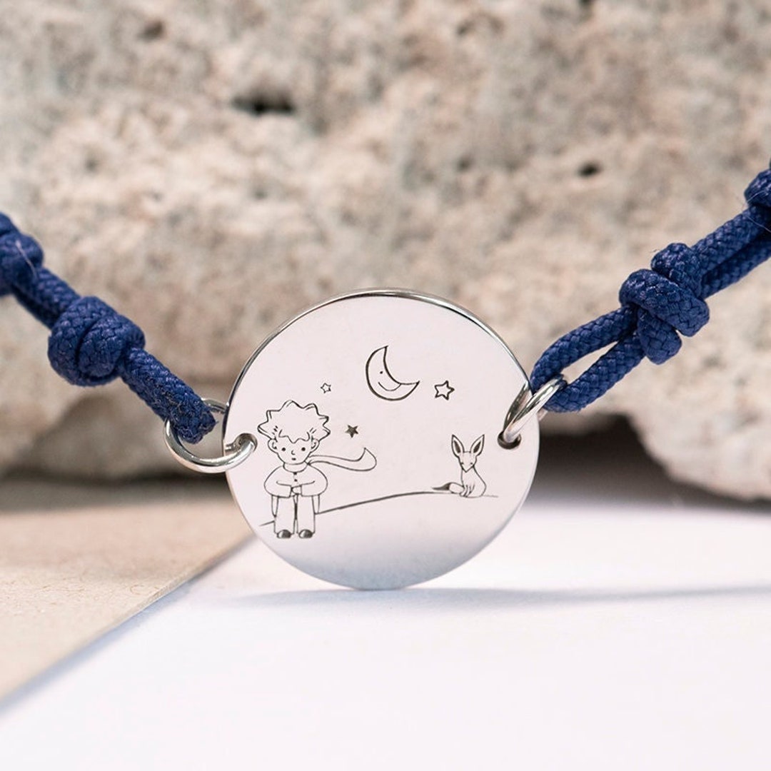 Eco String Bracelet With Gold Le Petit Prince Charm | Recycled Silver ...