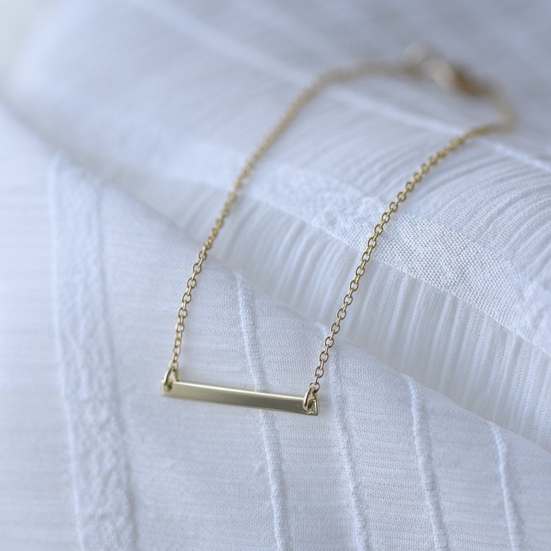 Minimalist Gold Bar Bracelet 14k Gold Bar Bracelet | Etsy