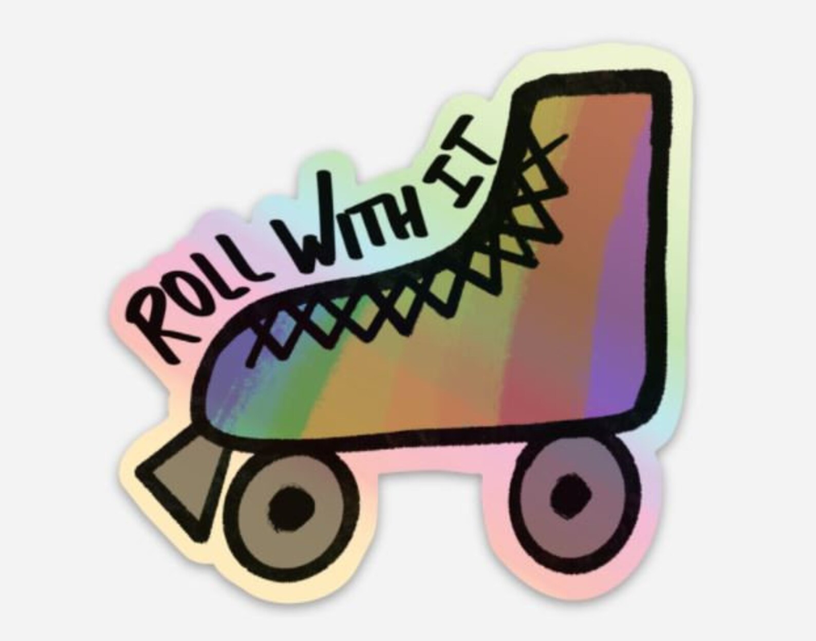 Die Cut Holographic Roller Skate Sticker Rollerskate | Etsy
